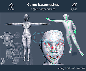 Base Mesh optimized for Facial Rigging