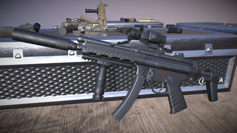 MP5 A1- Game Ready - Low-poly 3D model