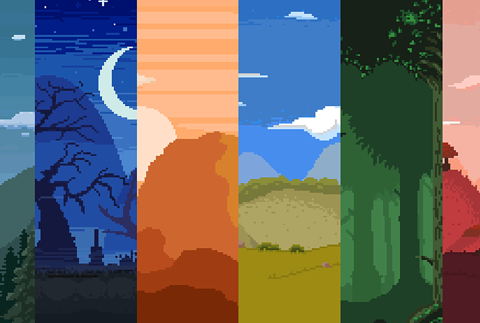 10 Parallax Pixel Art Background Pack #1
