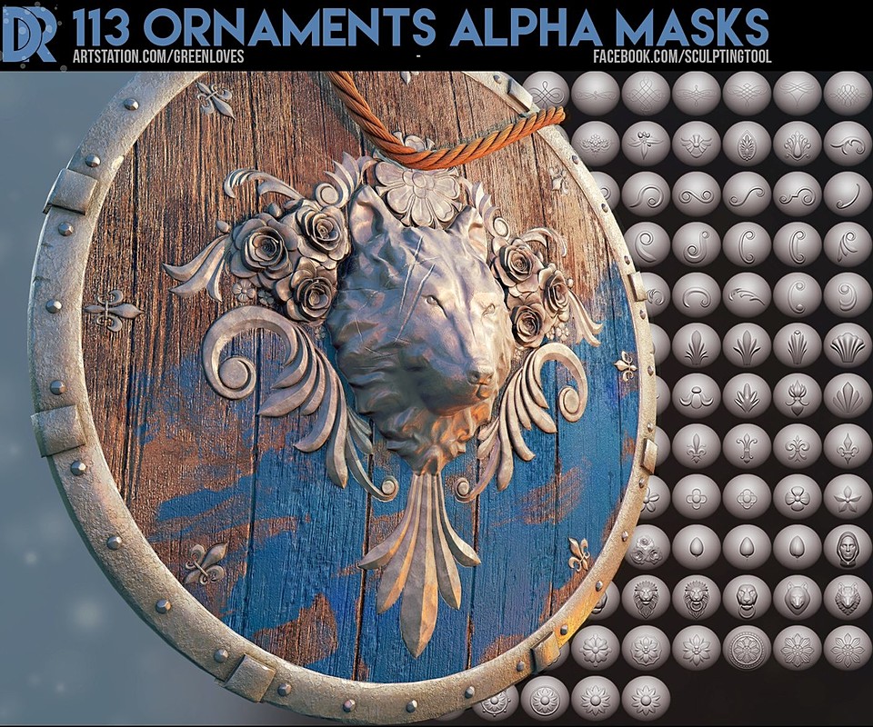 113 Ornaments alpha masks