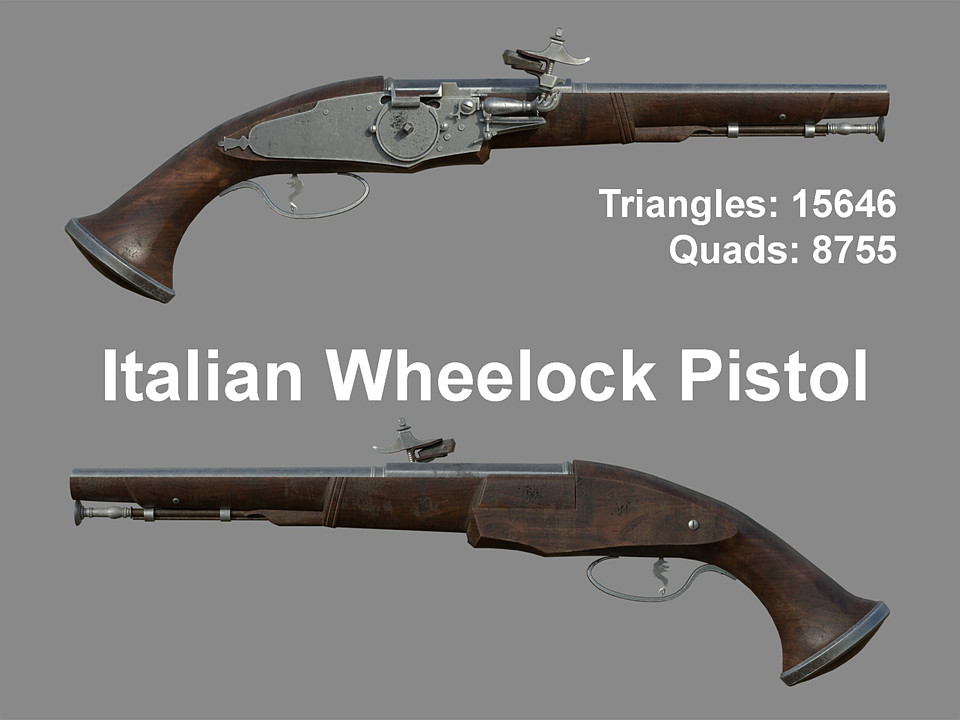 Weapon - Gun - Italian Wheelock Pistol