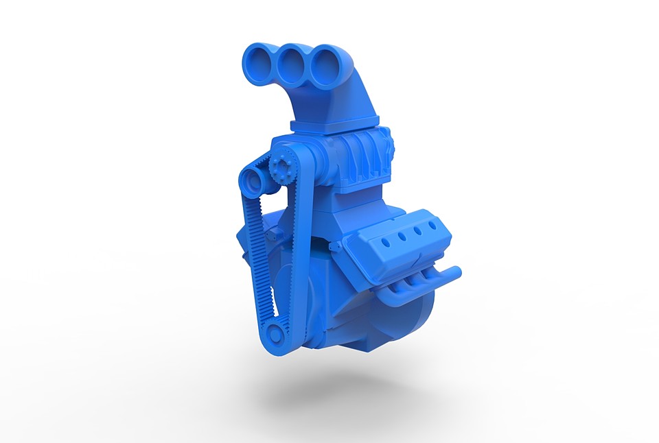 Diecast model V8 engine Scale 1 to 24