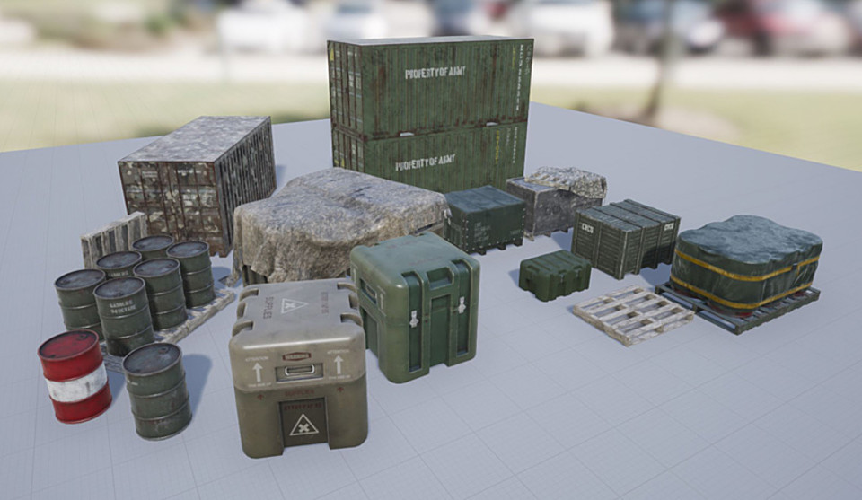 Military Containers and Crates Pack for Games