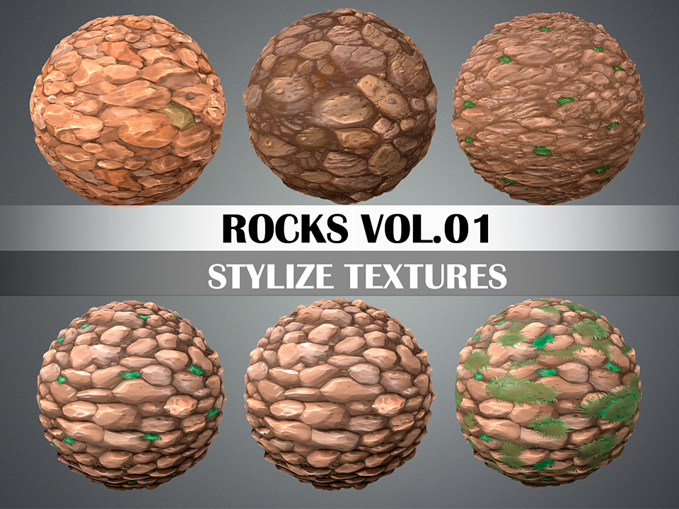 Stylized Rocks VOL.01 - Hand Painted Textures