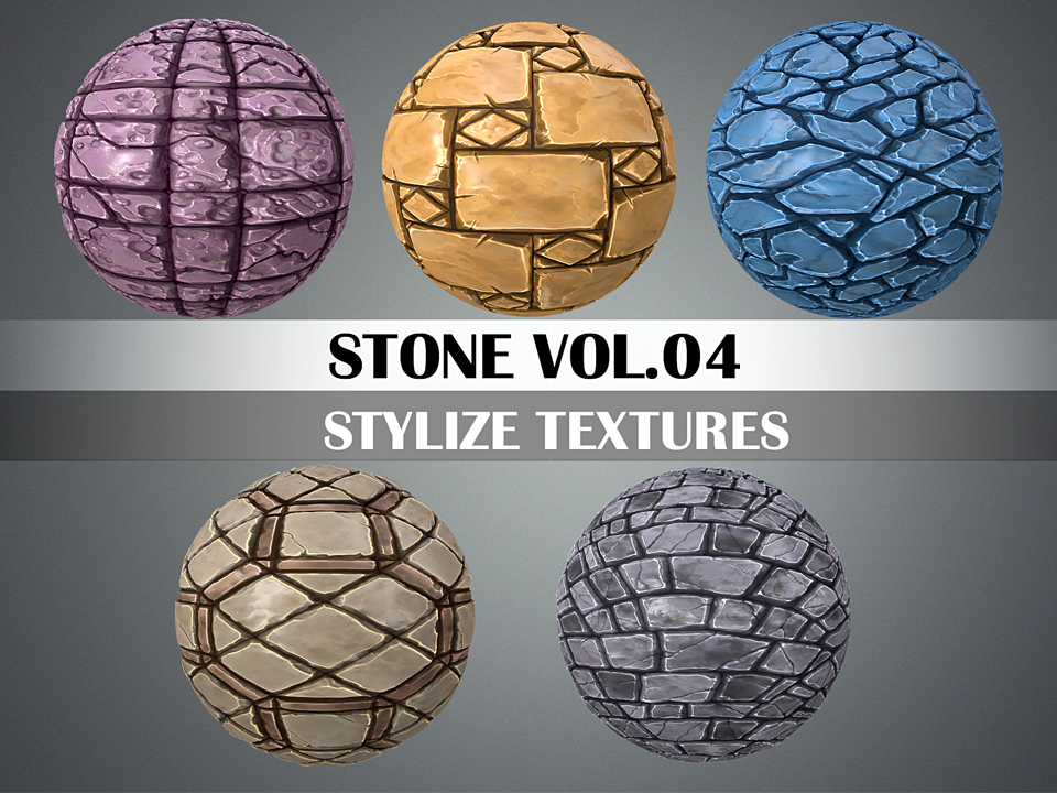 Stylized Stone Tile Vol.04 - Hand Painted Textures