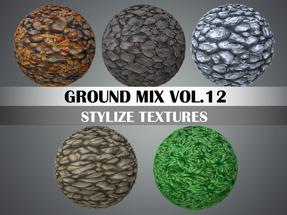Stylized Ground Mix Vol.12 - Hand Painted Textures