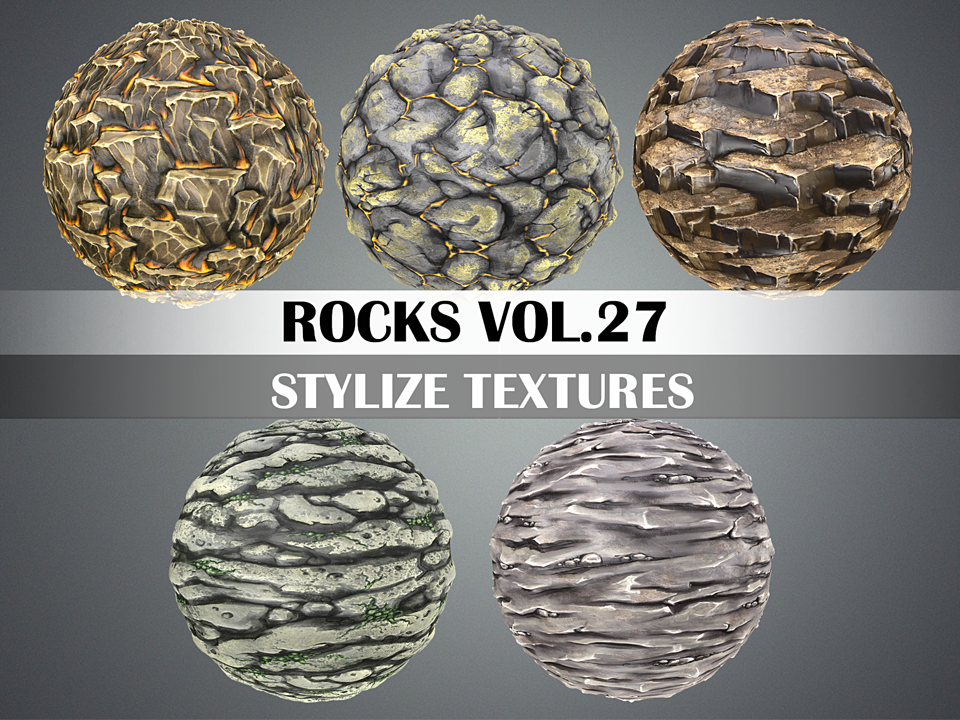 Stylized Rock Vol.27 - Hand Painted Texture