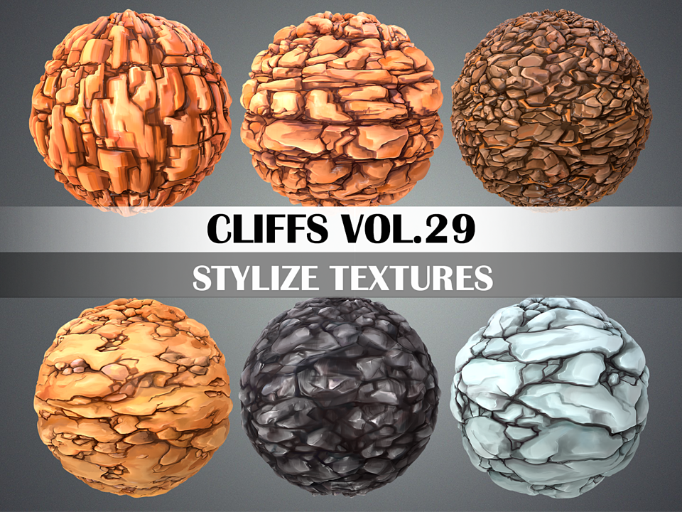 Stylized Cliffs Vol.29 - Hand Painted Texture
