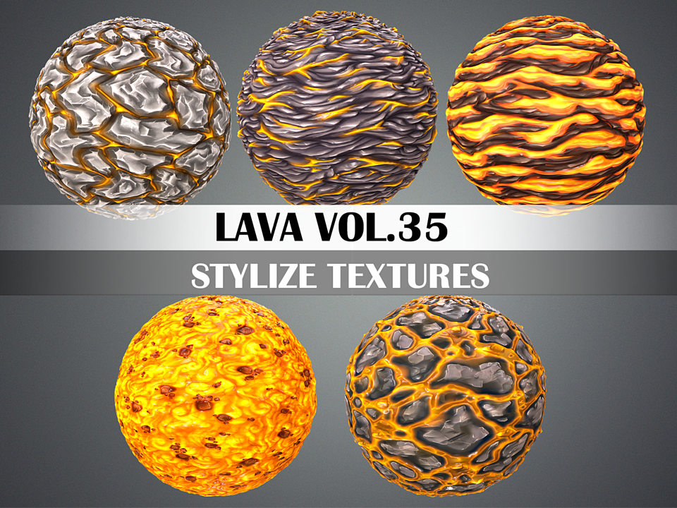 Stylized Lava Vol.35 - Hand Painted Textures