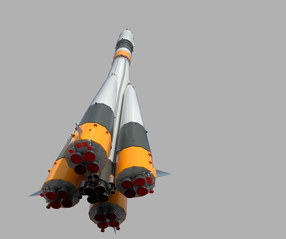 Baikonur rocket PBR Low-poly
