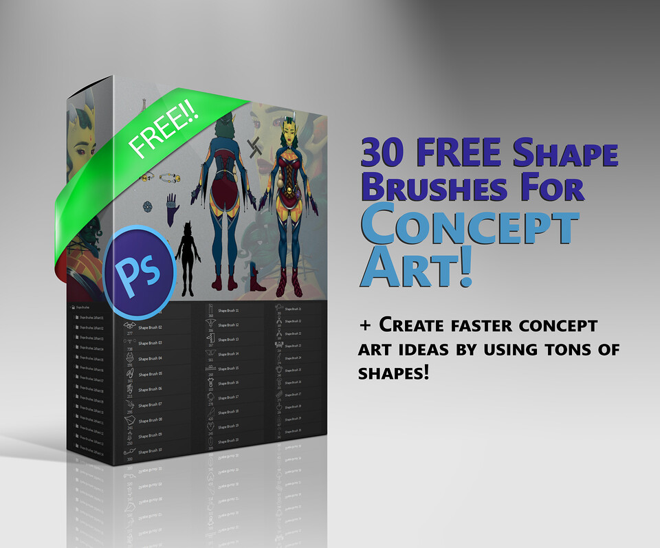 30 FREE Photoshop Shape Brushes Set