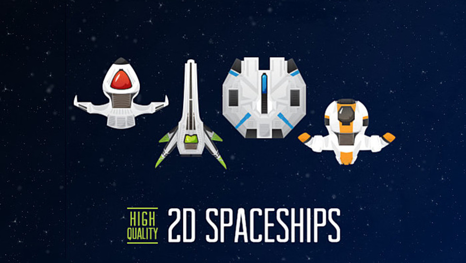 2D Spaceship 4 Pack