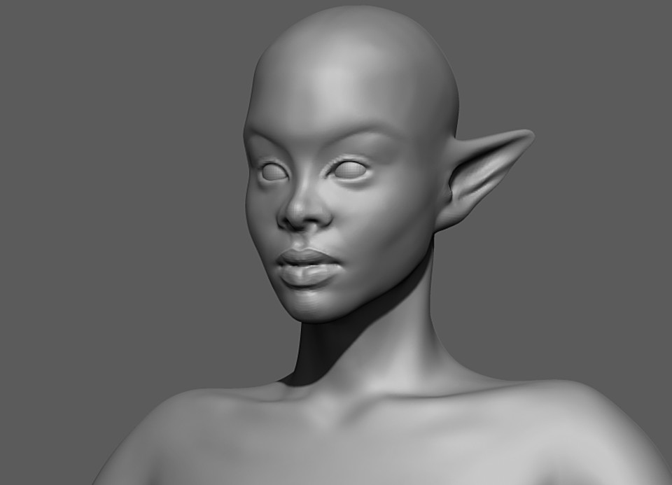 Thick Black Elf Base Mesh