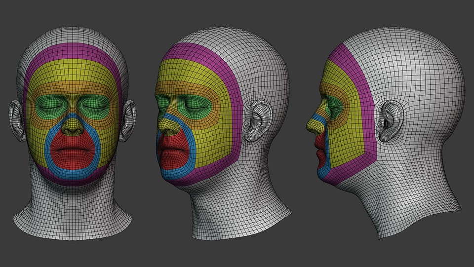 Base Mesh optimized for Facial Rigging