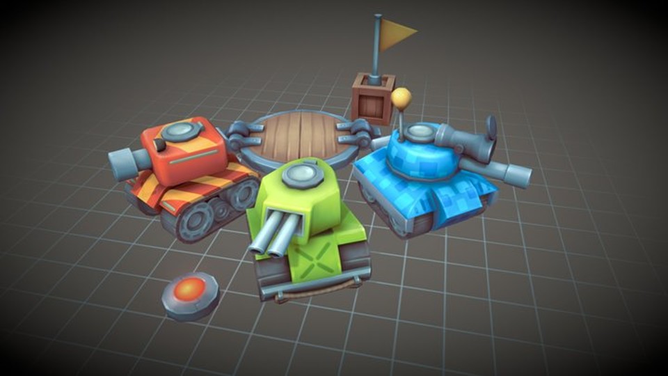 Modular Low Poly Tank Pack