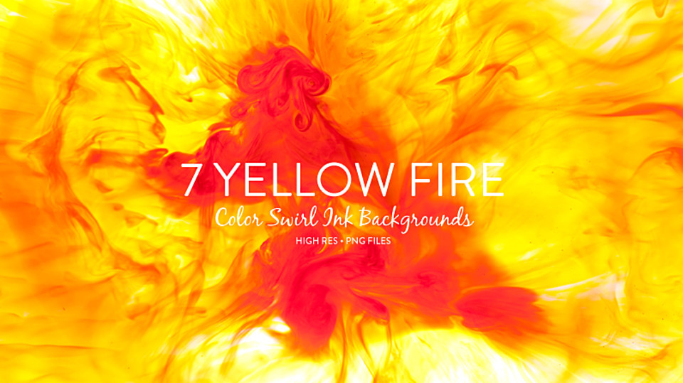 7 Yellow Fire Color Swirl Background Textures