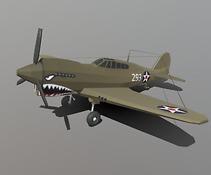 Curtiss XP-46 - 3D Printable Model