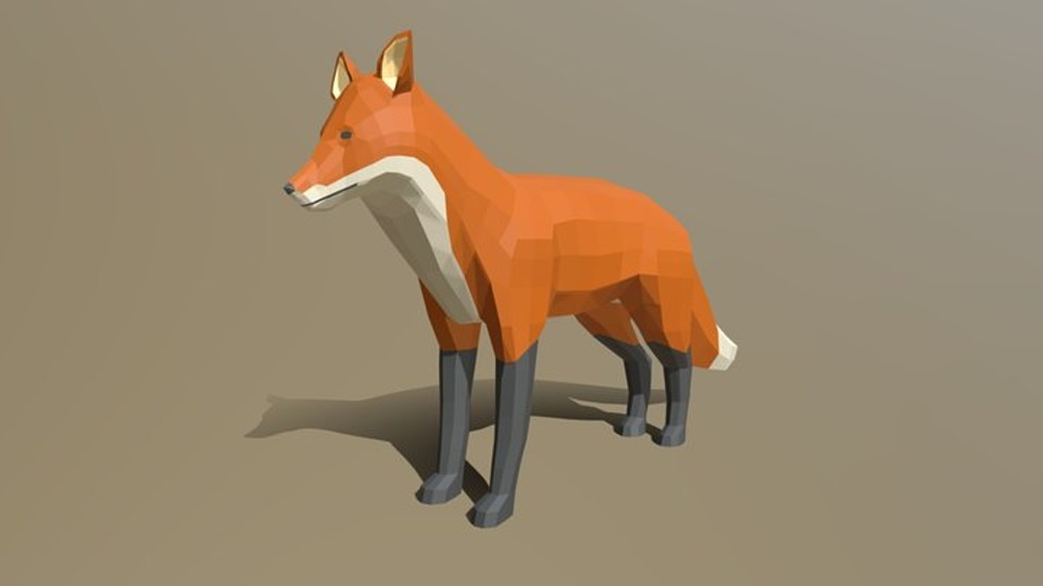 Low Poly Cartoon Fox