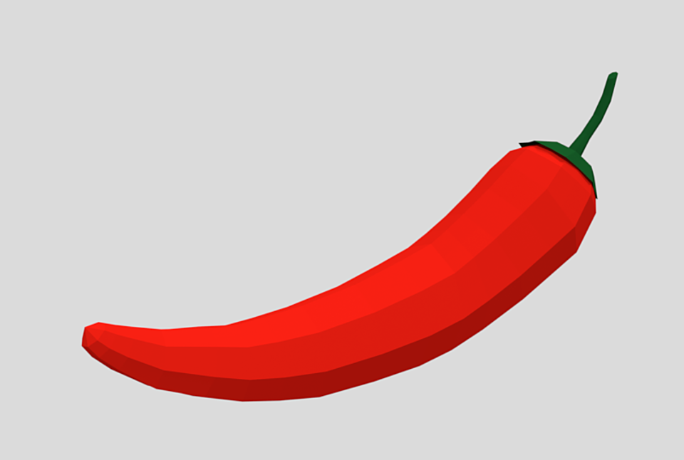 Low Poly Cartoon Red Pepper Free 3D model