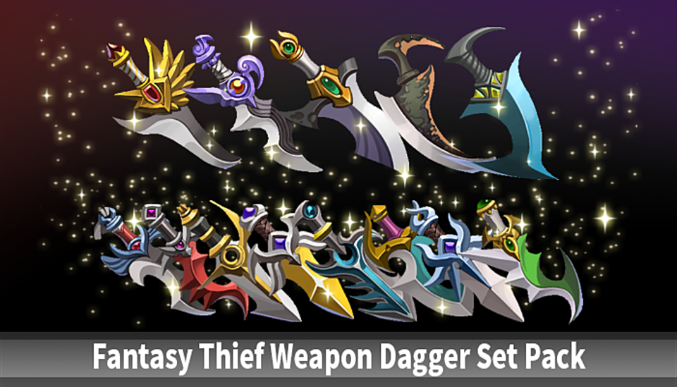 Fantasy Thief Weapon Dagger Set Pack