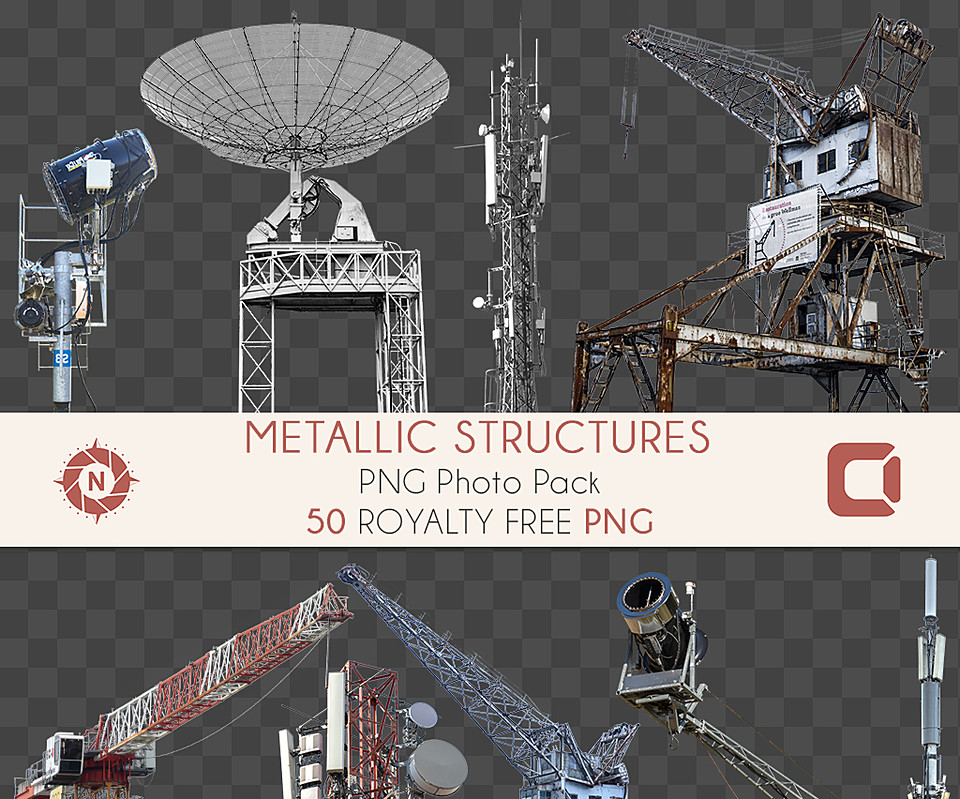 Metallic Structures - PNG Photo Pack