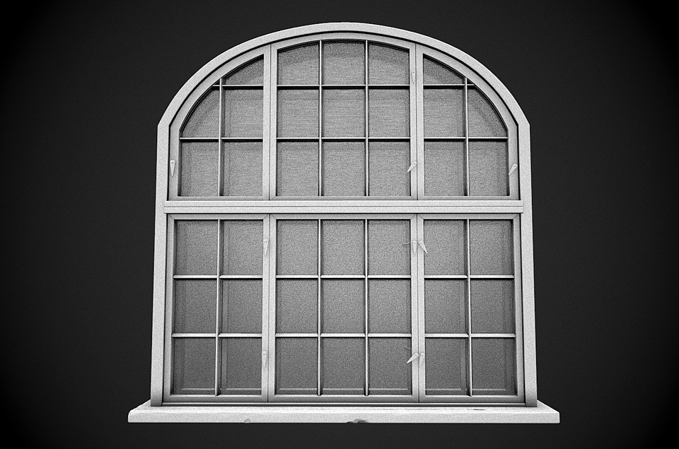 3D Arched Window - High Poly