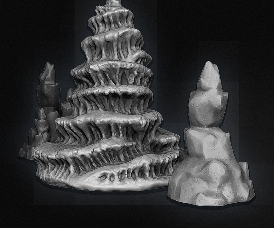 3D Cavern Formations High Poly