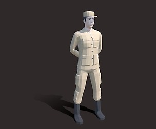Super Low Poly US WW2 GI soldier Character Model