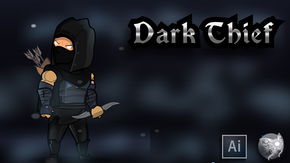 The Dark Thief 2D Game Character Sprites