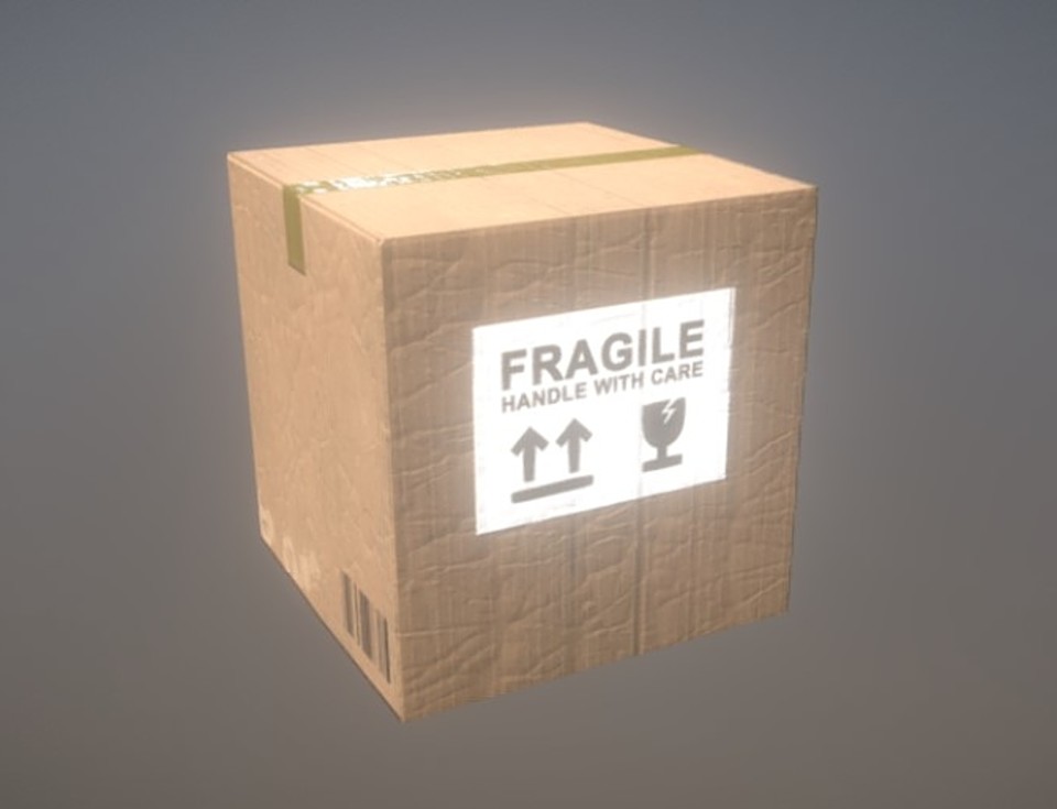 Cardboard Box Plain and Fragile
