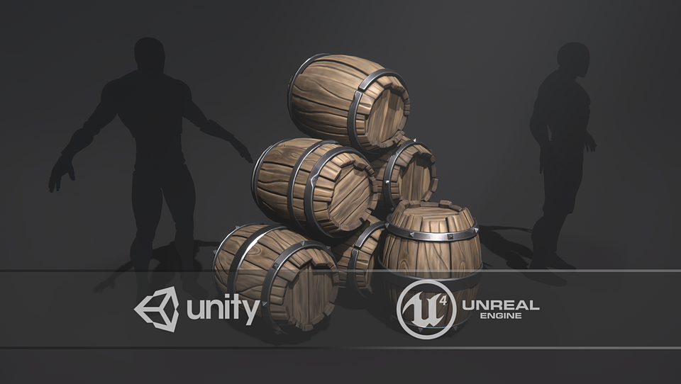 Fantasy Wooden Barrels