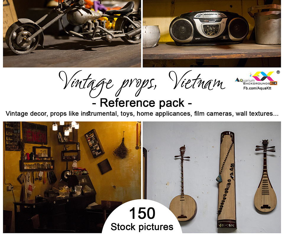 Vintage props, Vietnam photo reference pack