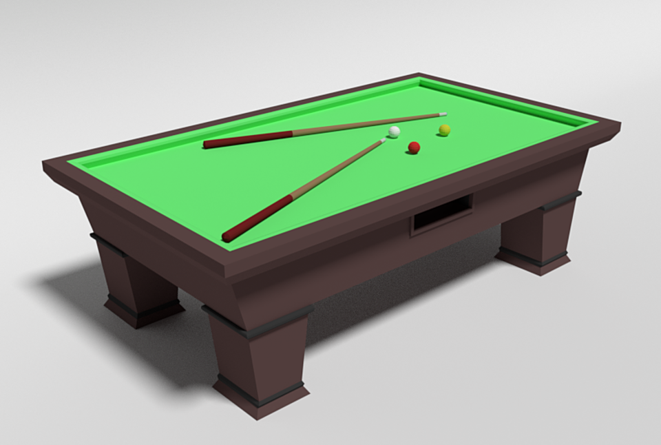 Low Poly Cartoon Carom Billiard Pool