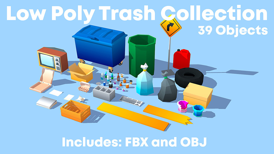 Low Poly Collection - Trash Props