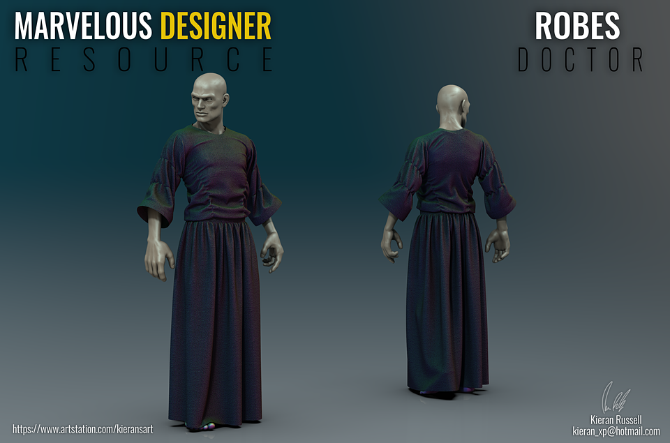 Robes Plague Doctor - Marvelous Designer Resource