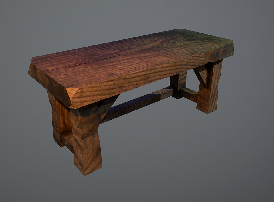 Game Ready Low Poly Wooden Table