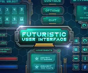 Futuristic UI Kit – 200 design elements