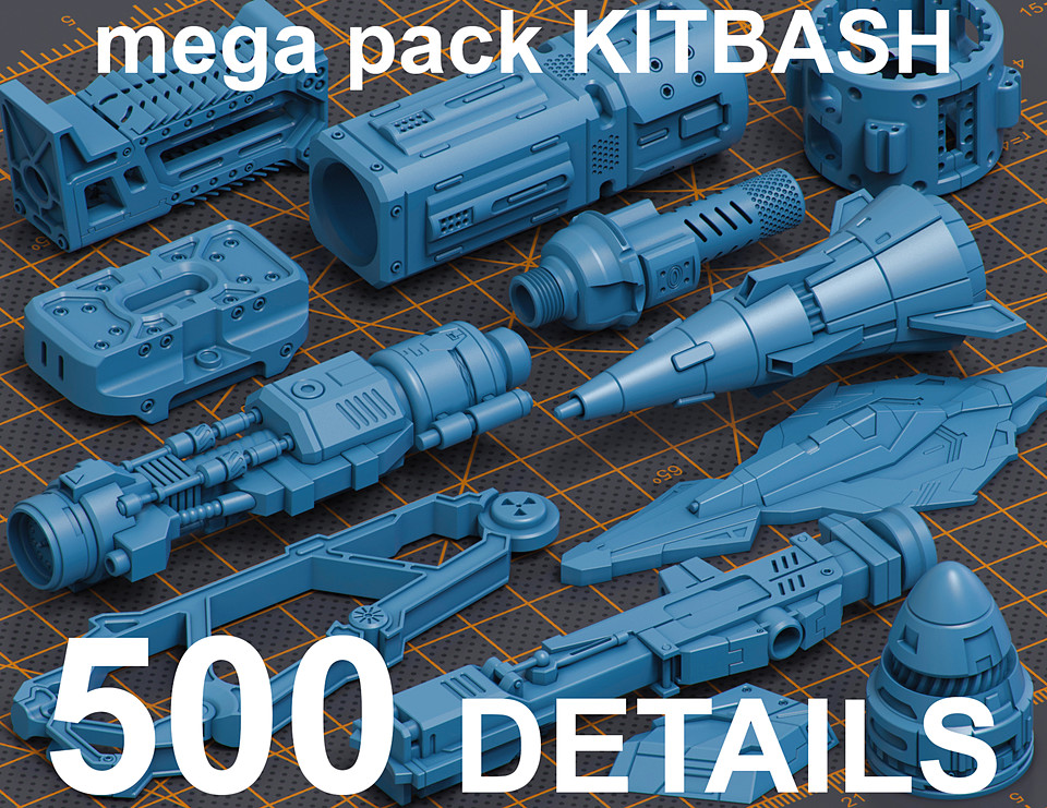 Mega Pack Kitbash 500 DETAILS