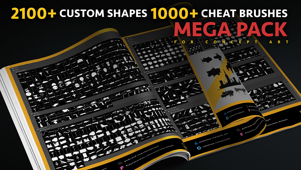 2100+Custom shapes Mega pack for Concept art
