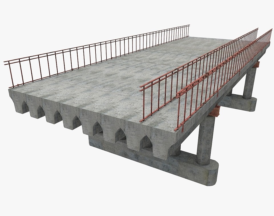 concrete bridge blocks 3D model