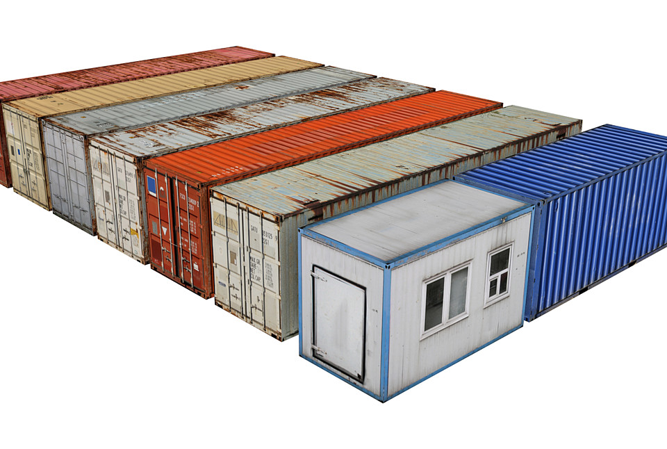 Containers Pack Low-poly 3D model
