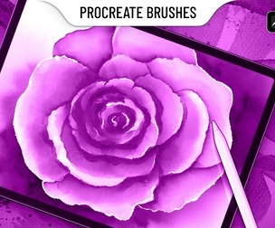 100+ Realistic Watercolor Brushes for Procreate, Canvas texture, Wet ...