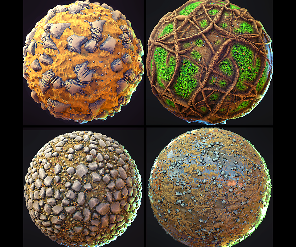 "Stylized Terrain vol. 03" pack of 13 materials