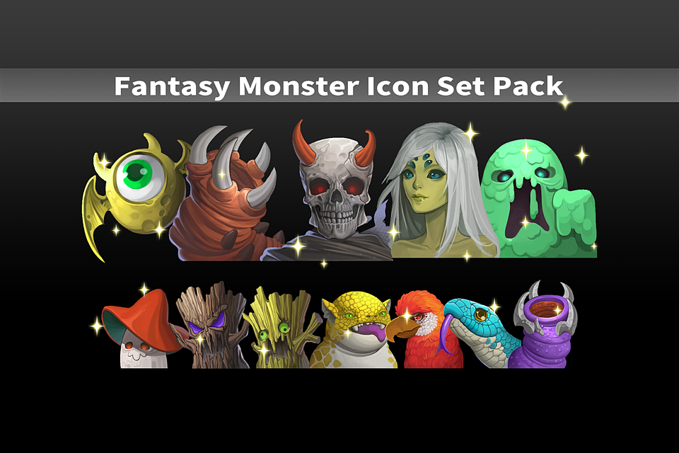 Fantasy Monster Icon Set Pack