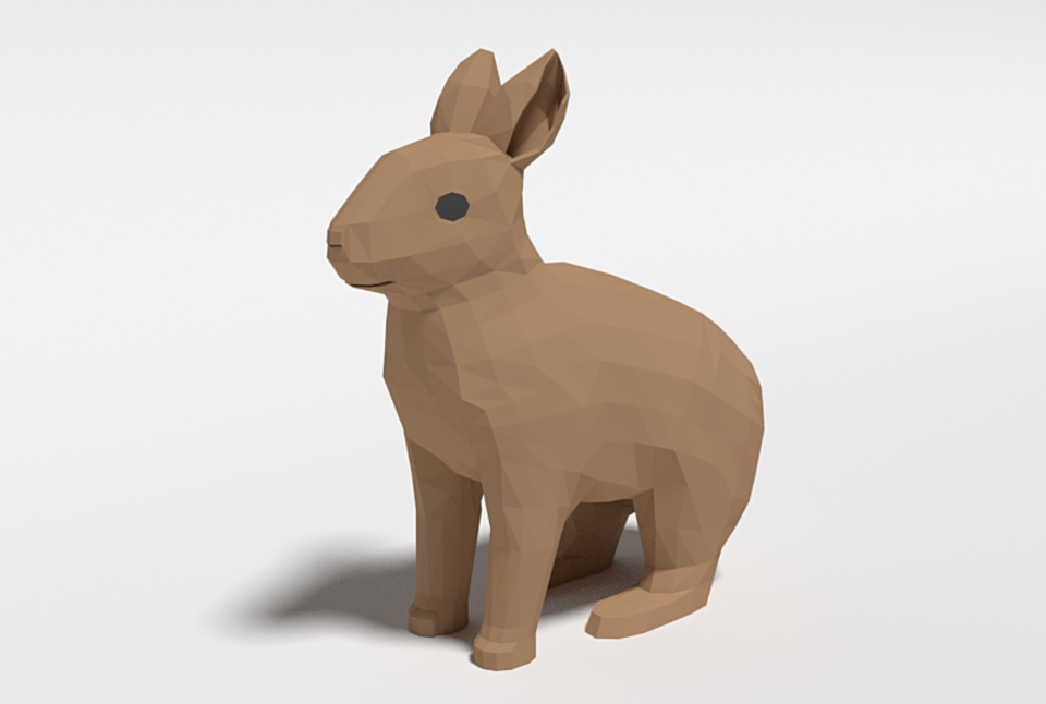 Low Poly Cartoon Rabbit