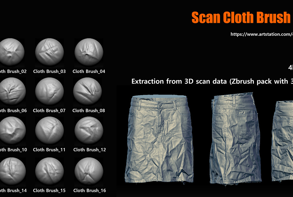 Scan Cloth Brush Set 01(with 3D scan data)