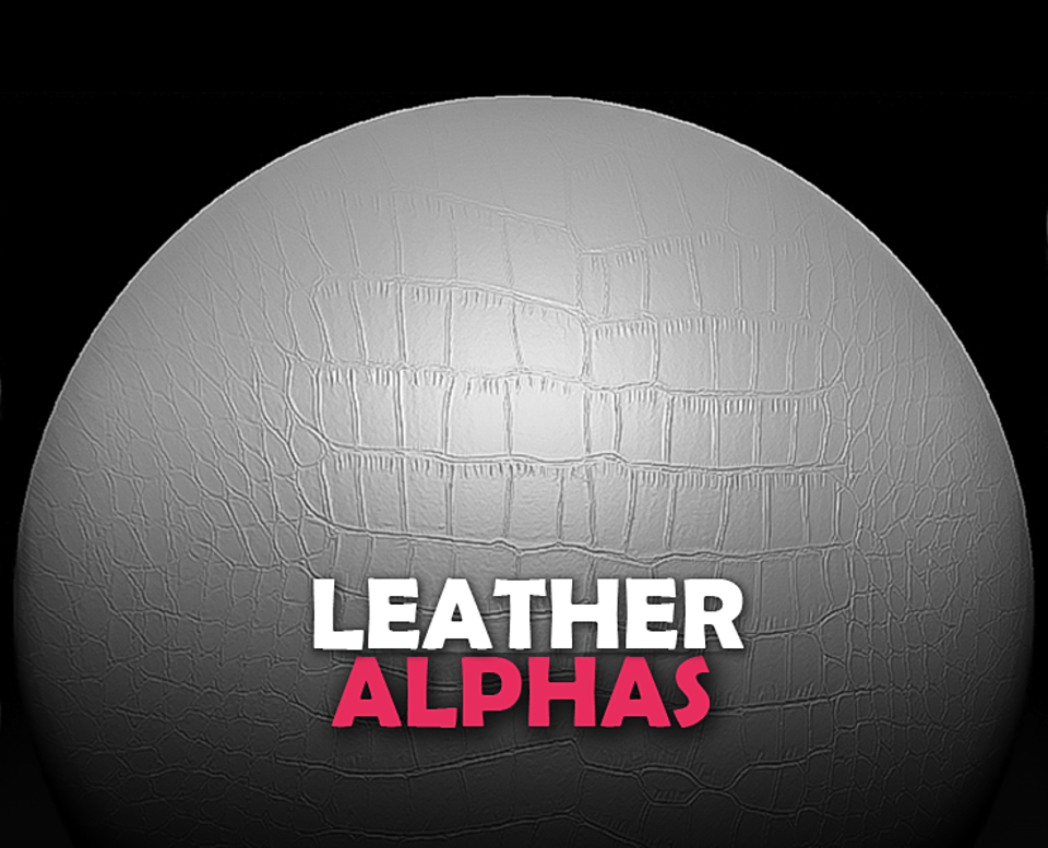 10 Leather Fabric Alphas (ZBrush, Substance)