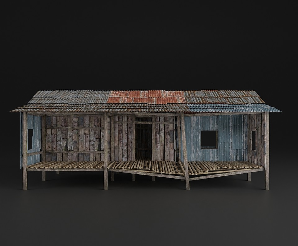 SLUM SHACK HOUSE PBR REALISTIC GAME READY