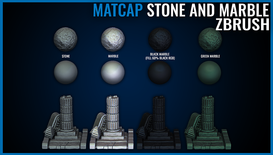 Stone and Marble Matcap Pack - Zbrush Matcaps 1