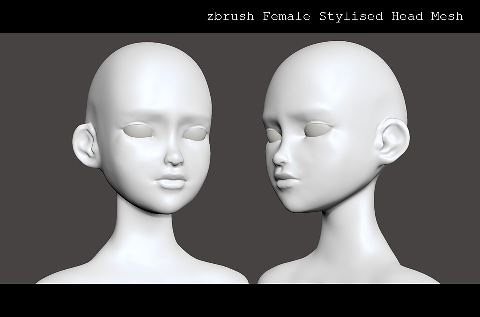 Stylised Female Head Basemesh
